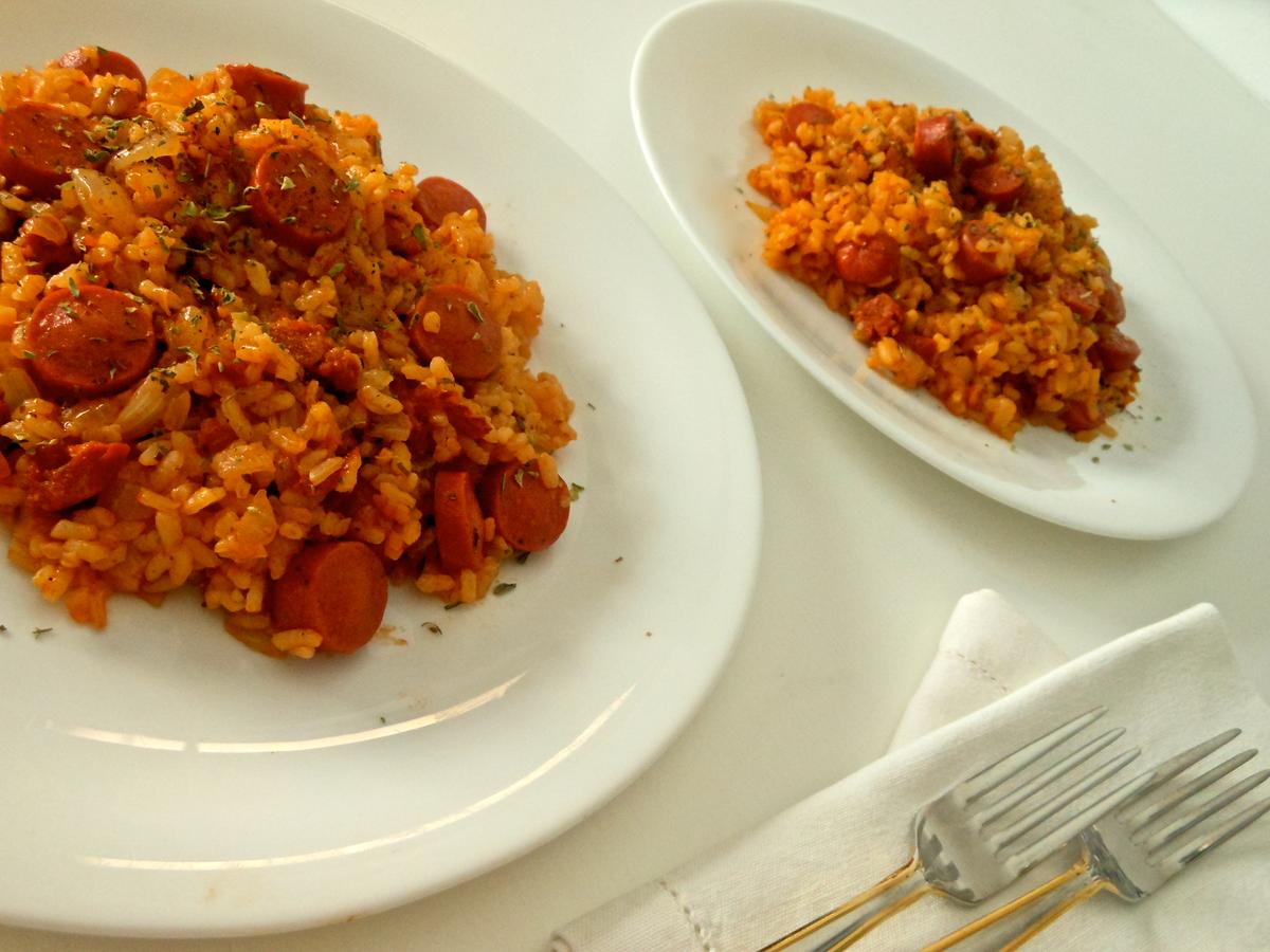 Arroz con salchichas y chorizo | Cocina