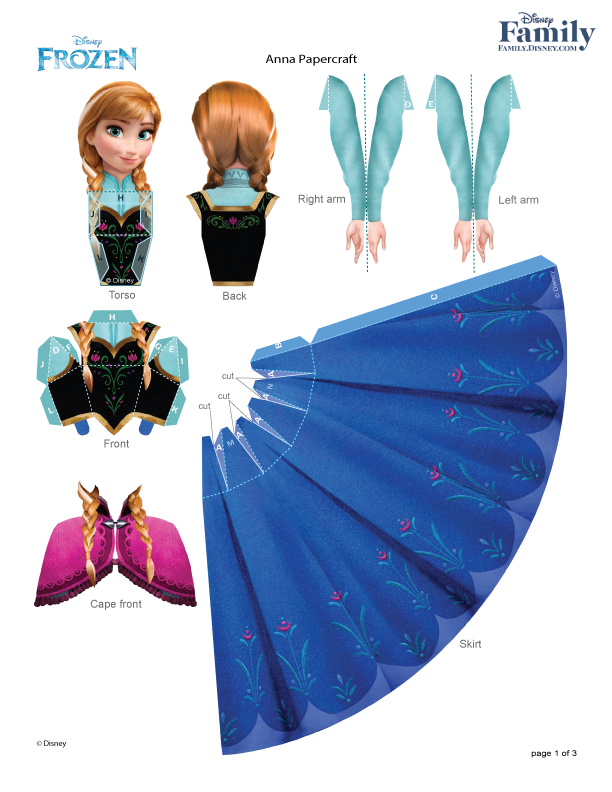 Imprimibles: Papercraft Frozen – Elsa y Anna | Manualidades