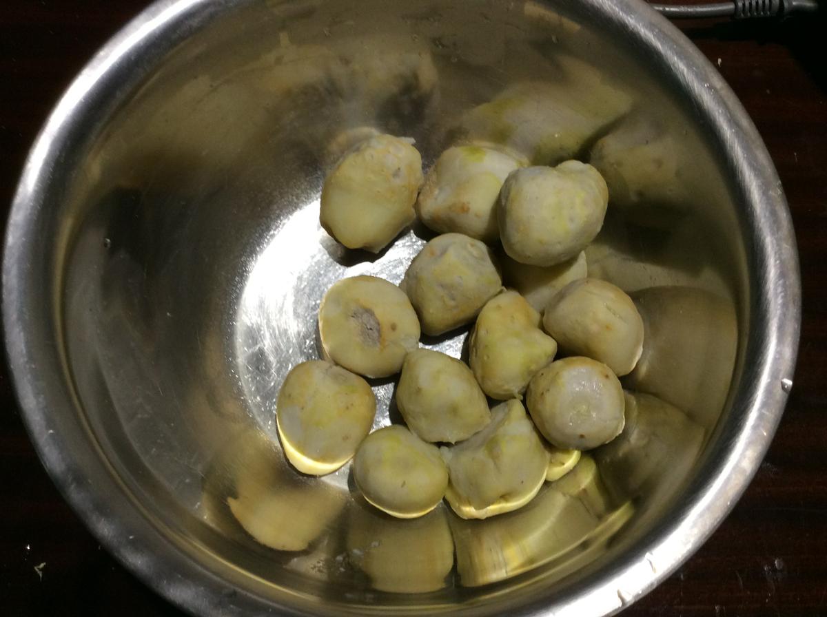 Bolitas de Taro rellenas con queso de Oveja y Salsa de Mandarina | Cocina