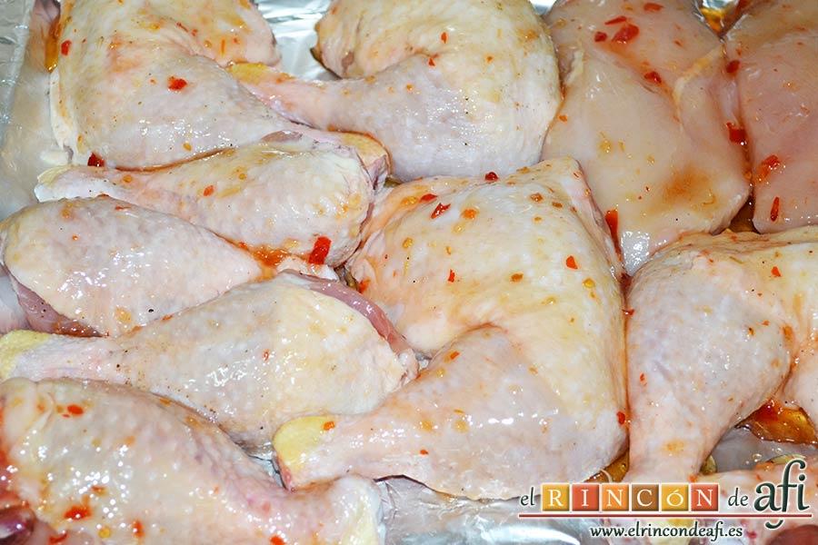 Pollo al horno con salsa de chile dulce y miel | Cocina