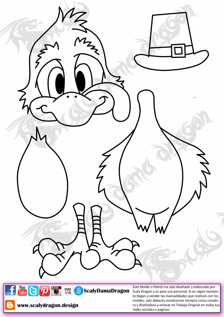 Pavo para el Día de Acción de Gracias -figura plana foamy o goma eva ...