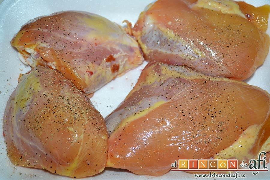 Pollo asado con chalotas, champiñones y uvas | Cocina