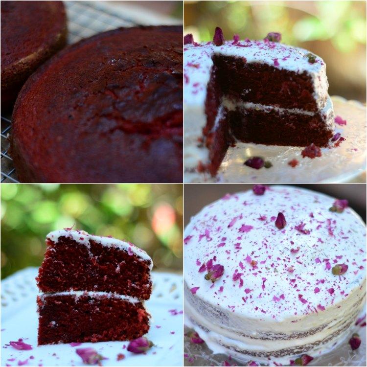 Bizcocho Red Velvet con rosas | Cocina