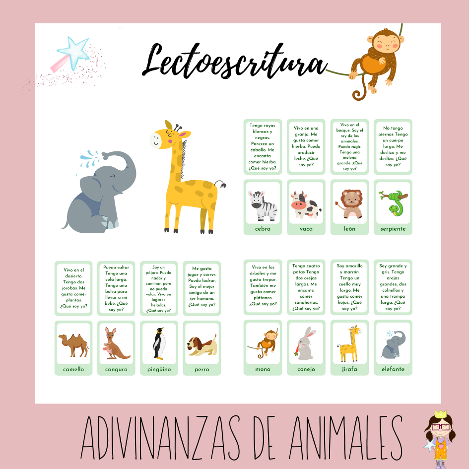 Diviértete Descubriendo a los Animales con estas Tarjetas de ...