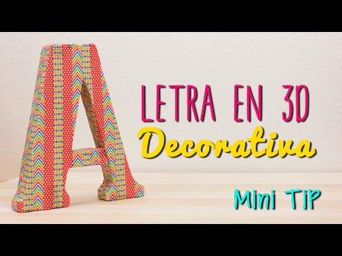 Cómo hacer Letras 3D para decorar tu habitación - Fácil en 10 min ...