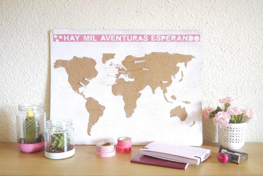 DIY - Mapa de viajes con sprays | Manualidades