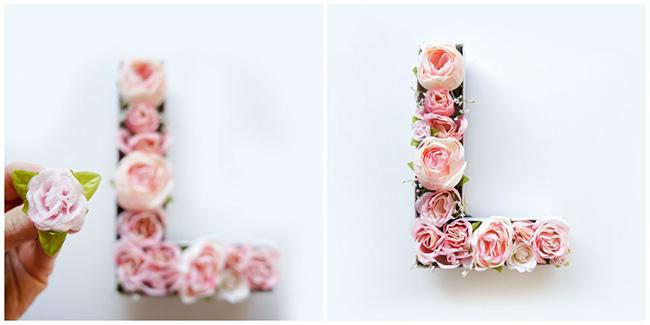 DIY: iniciales con flores para decorar BONITO | Decoración