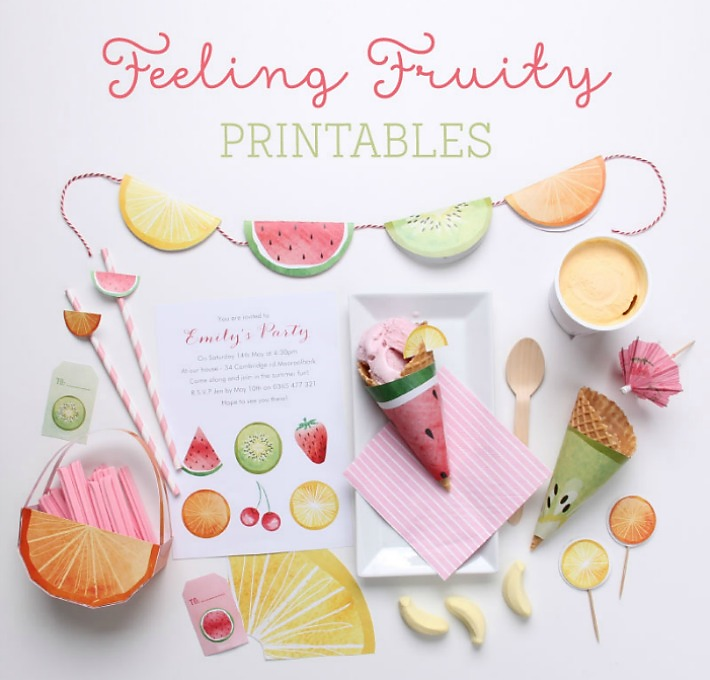Imprimibles de frutas para una fiesta de verano | Decoración
