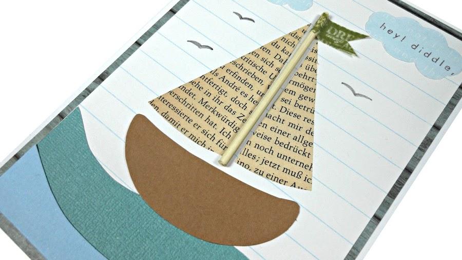 Tarjeta con forma de velero | Paper piecing | Manualidades