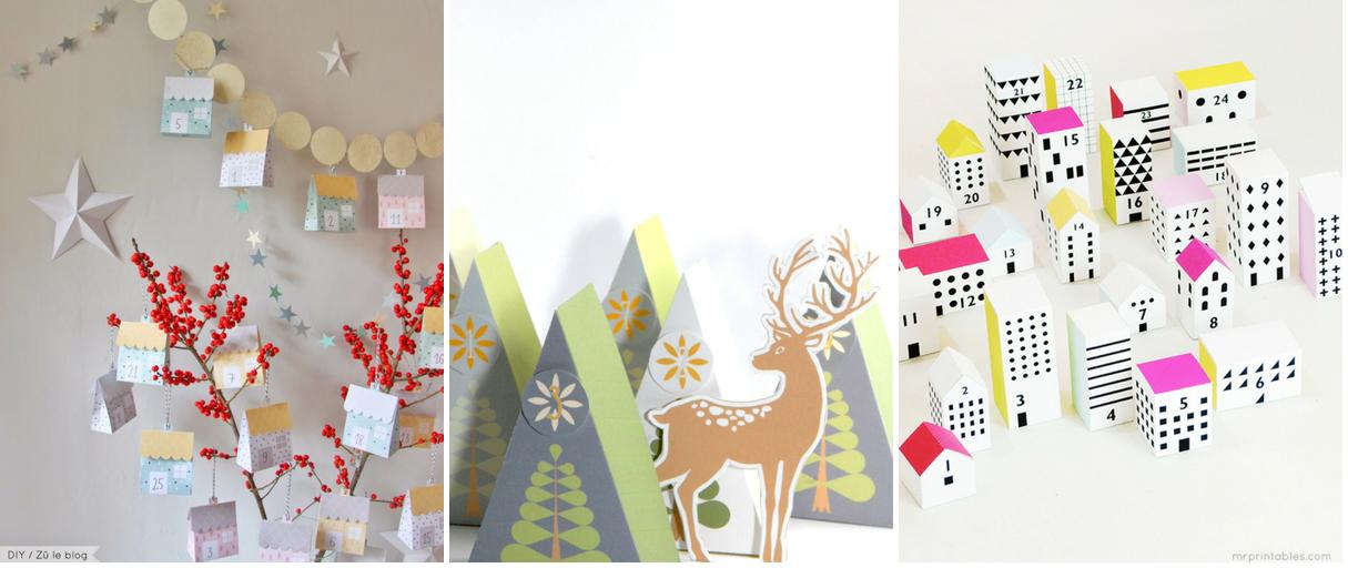 9 calendarios de Adviento imprimibles gratis | Decoración