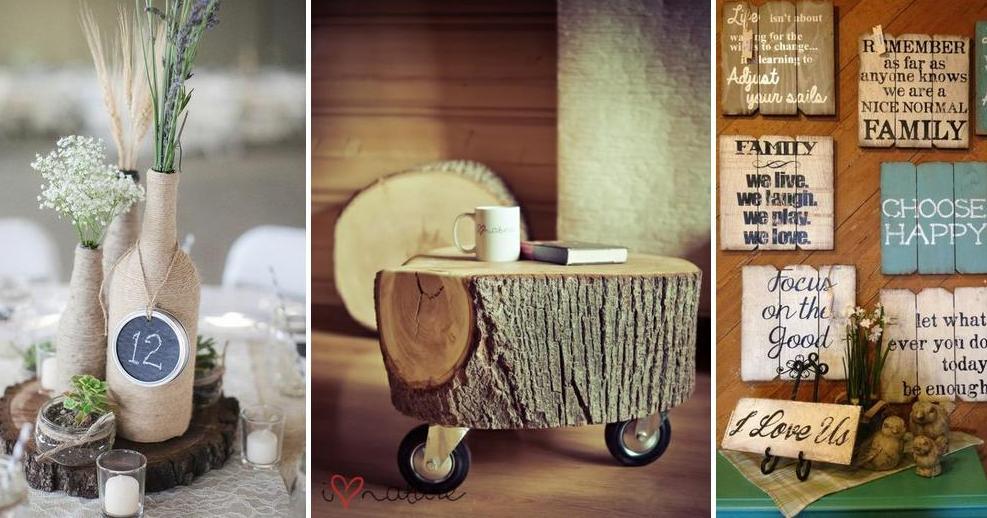 7 ideas rústicas para hacer en casa | Decoración