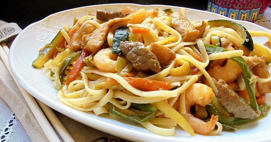 Tallarines tres delicias | Cocina