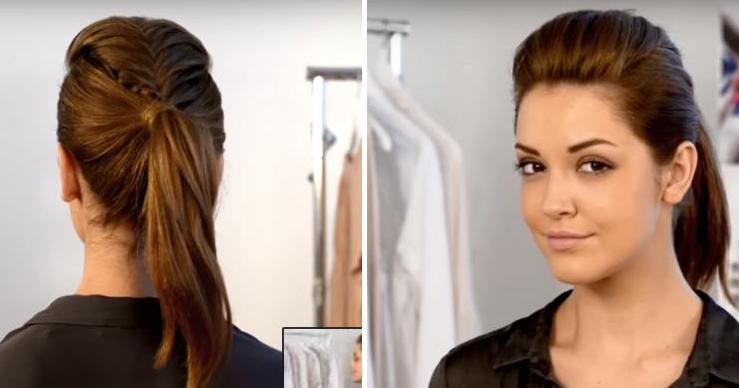 Cola de caballo con trenza arriba (¡Peinado en 5 minutos!) | Belleza