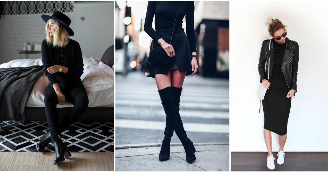 Outfits en color negro para otoño/invierno 2017 | Belleza