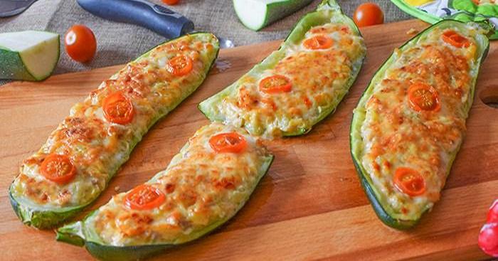 Calabacines rellenos de atún y de queso Philadelphia | Cocina