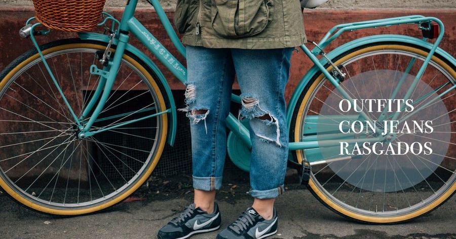 Outfits con jeans rasgados | Belleza