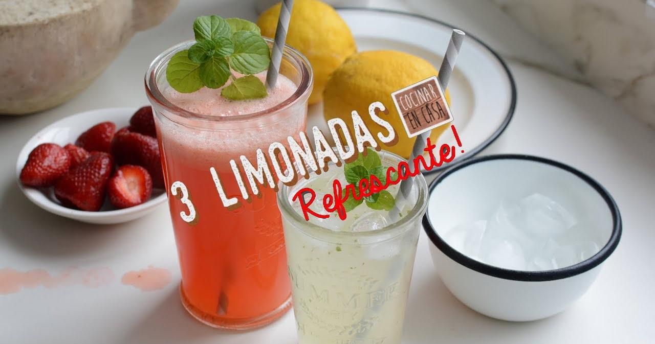 Limonada, limonada de menta y limonada de frutillas y jengibre | Cocina