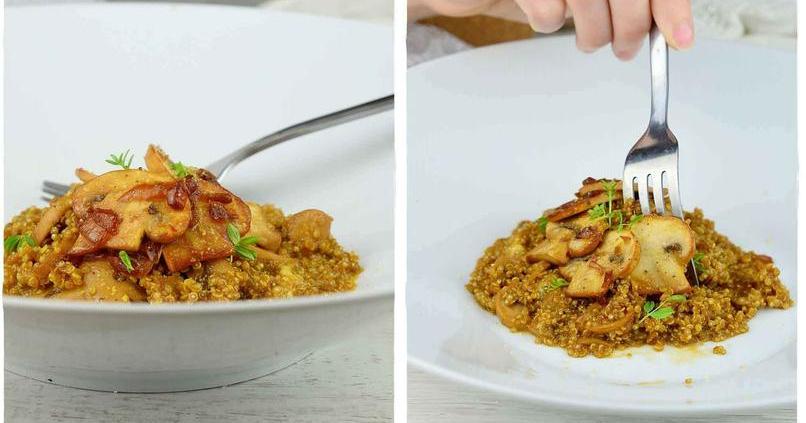 Quinotto (risotto de quinoa) con champiñones y queso Quinoa receta ...