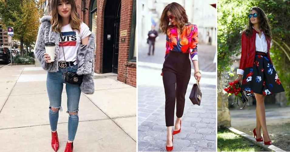 ¿Cómo combinar zapatos rojos? 19 fooks | Belleza