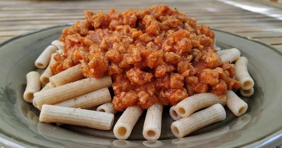 Pasta con salsa boloñesa vegana - Sin leche, sin huevo, sin gluten | Cocina
