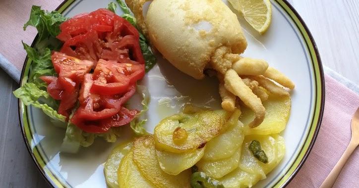 Sepia frita con patatas a lo pobre | Cocina