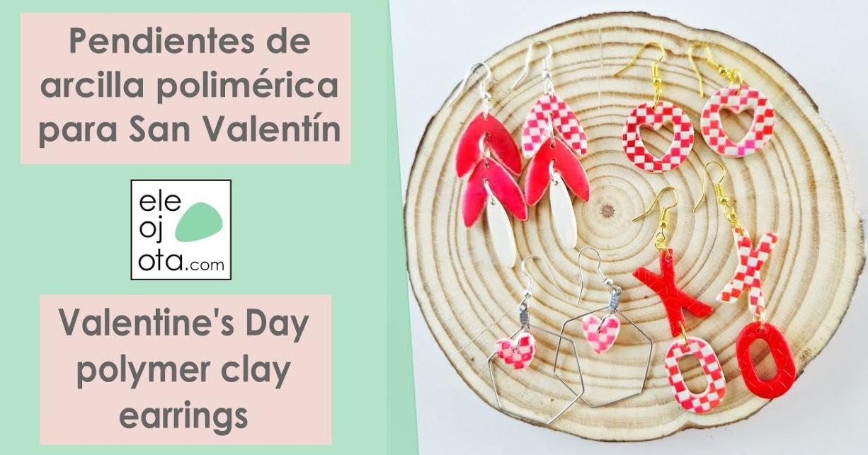 Pendientes de arcilla polimérica para San Valentín | Manualidades